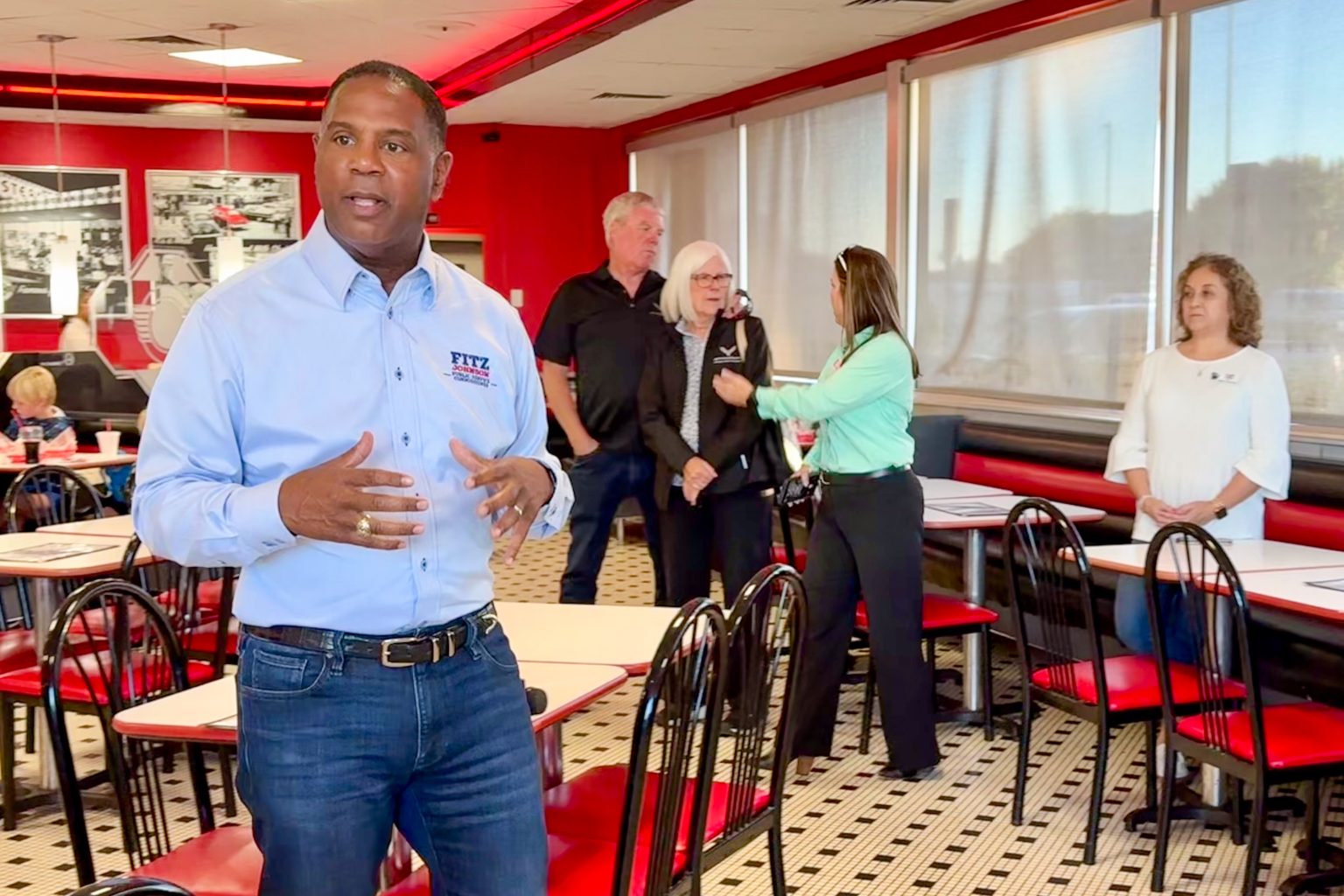 Fitz Johnson campaigns for Public Service Commission in Warner Robins ...